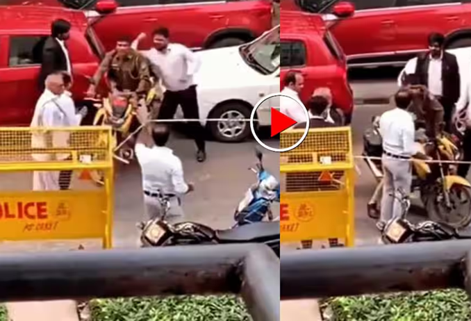 Video: Slap after slap, lawyer thrashes police officer in Saket court ...